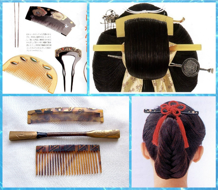 Vintage Japanese kanzashi comb hairpin geisha set hair accessory (AAJ ...