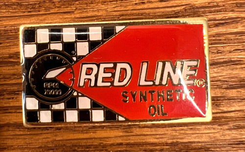 Vintage Red Line Synthetic Oils checkered flag rpm Gold Tone Pin | eBay
