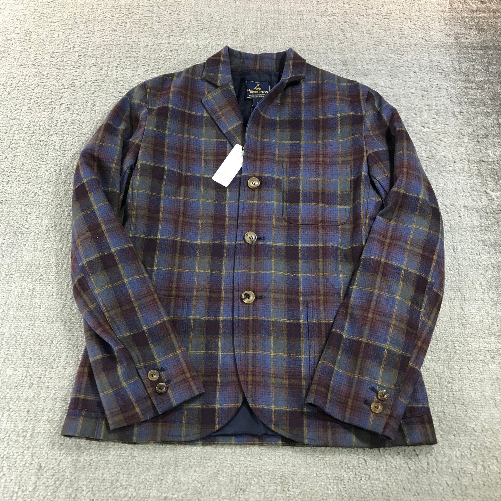New Pendleton Jacket Mens Small Sport Coat Patch Pocket Blazer Opening ...