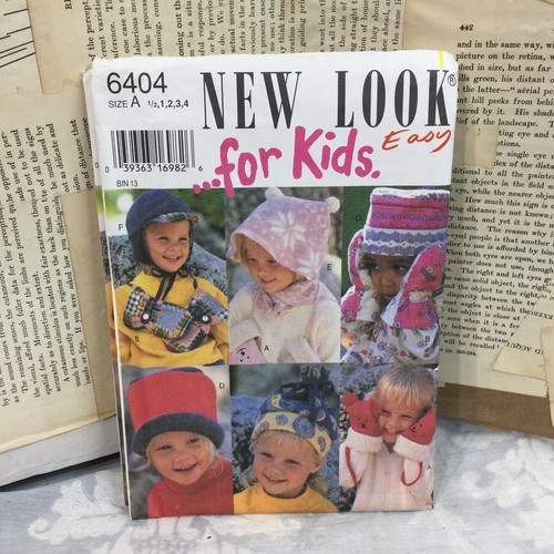 New Look 6404 Kids hat hood mittens winter UNCUT sewing Pattern size A ...