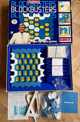 VINTAGE RETRO BLOCKBUSTERS BOARD GAME BY WADDINGTONS 1986 TV QUIZ ...