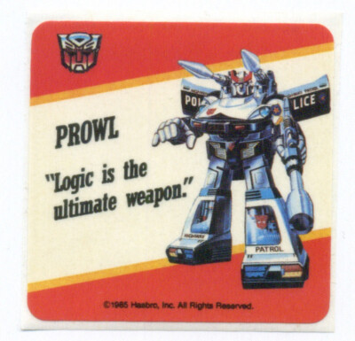 TRANSFORMERS ACTION CARDS Prowl Sticker | eBay
