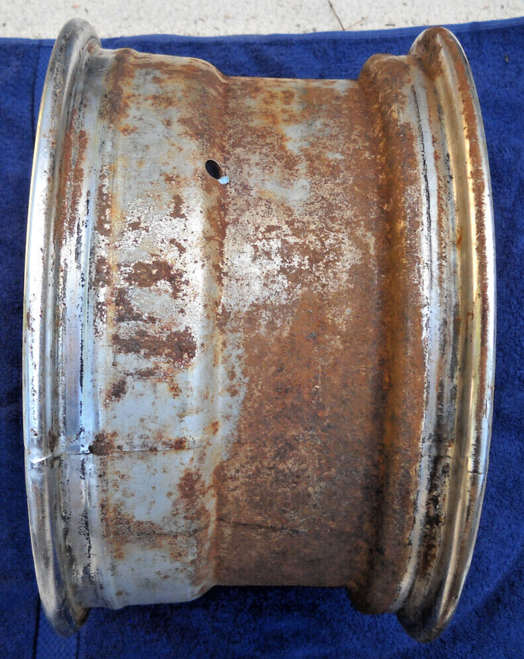 VINTAGE STEEL 14"x8" APPLIANCE PLATING CHROME 5-SPOKE MAG WHEEL. 5 x 4 ...