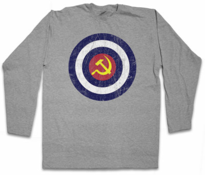 Captain Communism Men Long Sleeve T-Shirt America Fun Communist Hammer ...