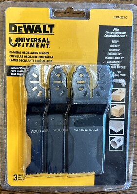 DEWALT DWA4203-3 Bi-Metal Oscillating Blades 3PK - Universal Fitment | eBay