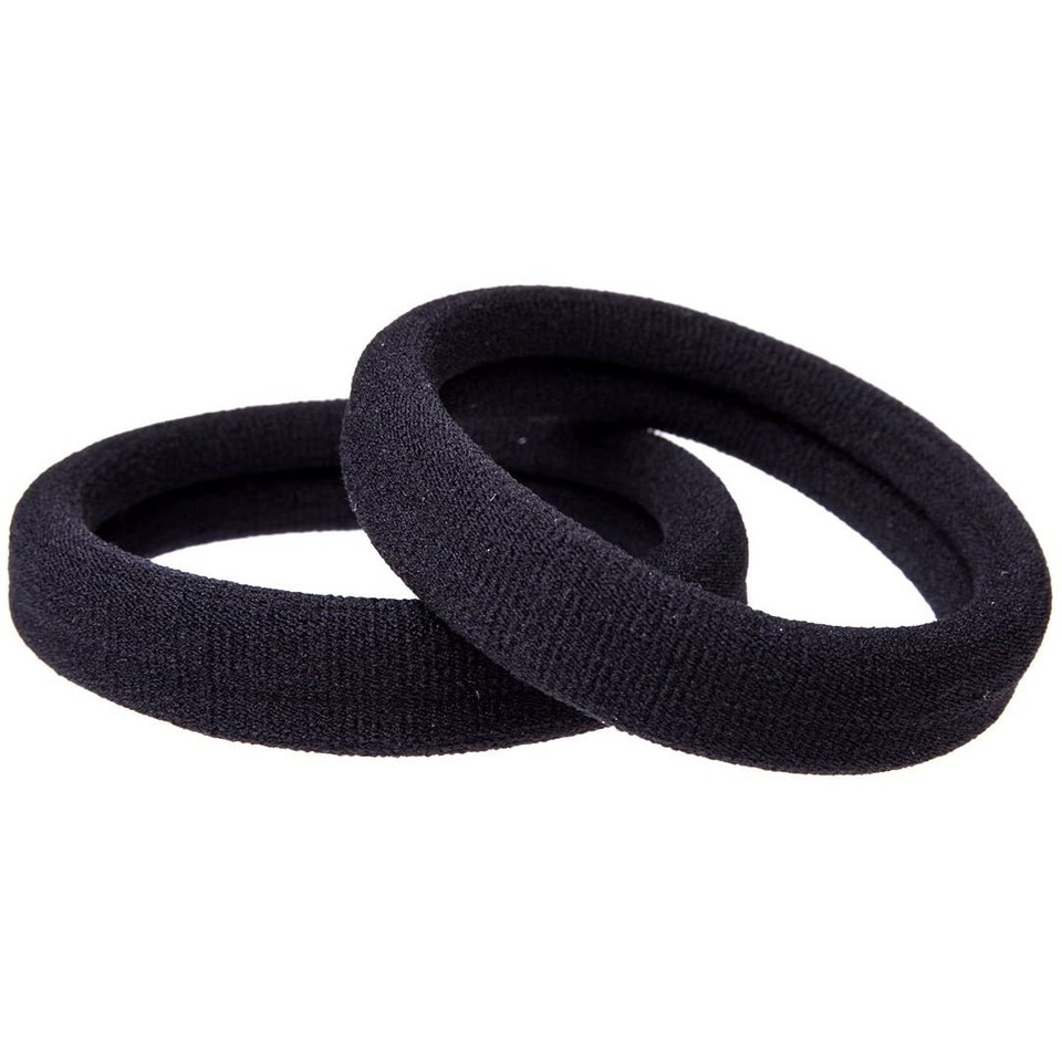 (20 Thick Black Hair Loops)-Elastic Hair Band, No Crease, Elastic ...