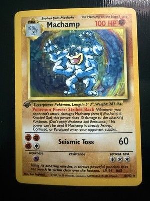 1999 POKÉMON Machamp 8/102 Base Set 1st Edition Holo (NM+) | eBay