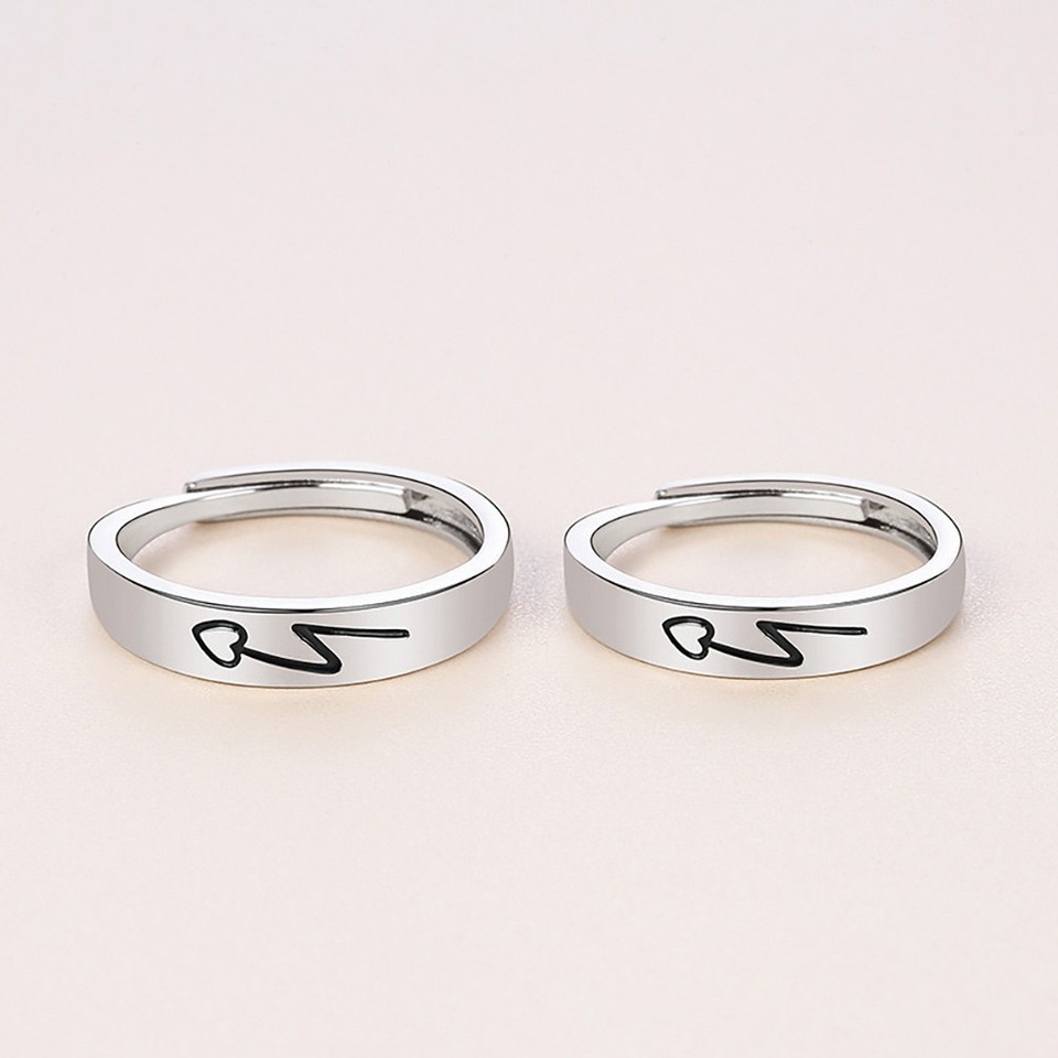 2 Pcs Ring Decor for Couples Lover Rings Wedding Women Adjustable ...