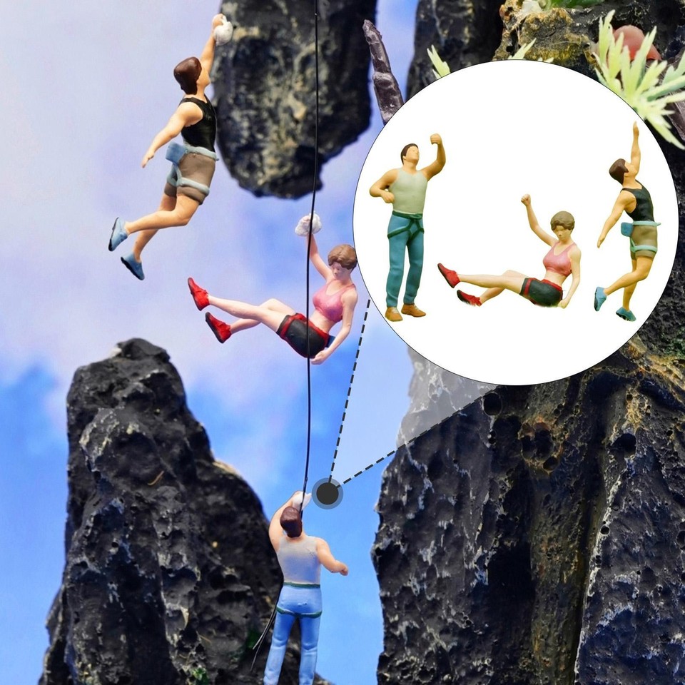 3x 1:64 Scale Miniature Figures Climbing Sports Theme Decorative ...