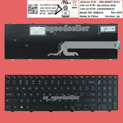 For Dell Inspiron 15 5000 5542 5545 5547 5551 5555 5558 Keyboard US No ...