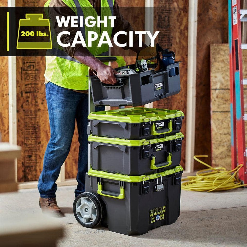 RYOBI LINK Lockable 22 in Rolling Modular Tool Box with 200 lbs ...