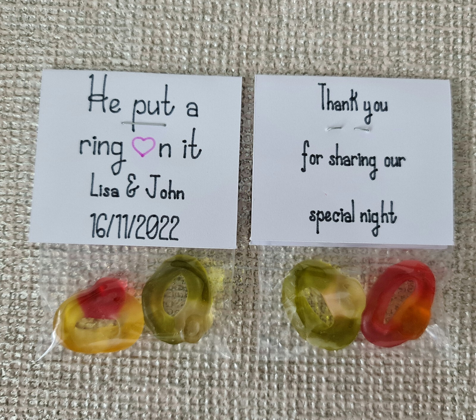 5x Engagement/Hen Do Party Favours Put a Ring On It Polos Haribo ...