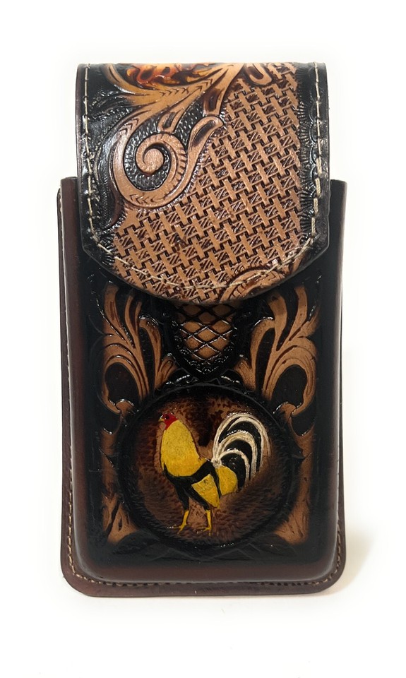 WESTERN LEATHER PHONE CASE, COWBOY RODEO ROOSER CELL PHONE CASE, FUNDA ...