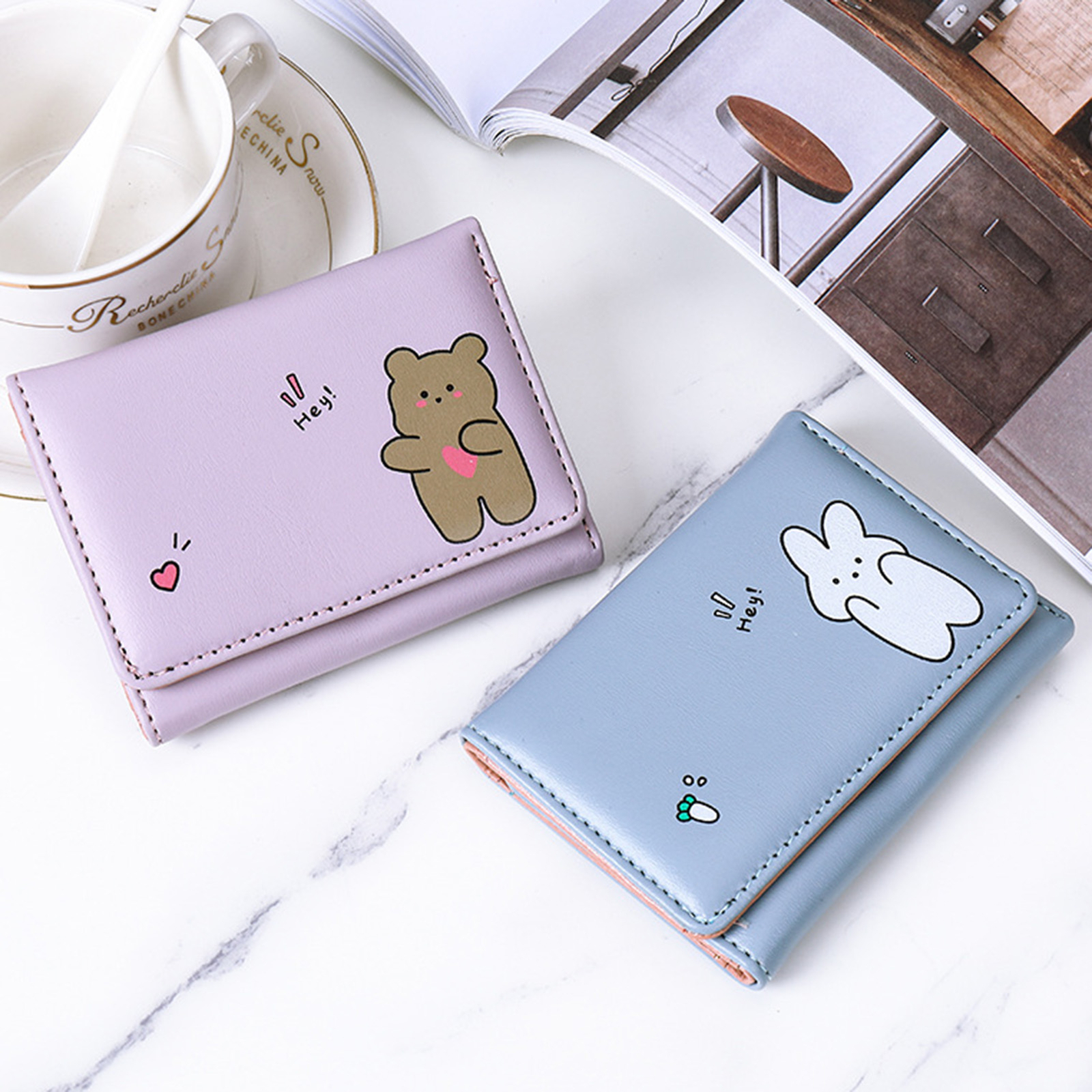 Girls Wallet Slim Coins Case Cute Bear Dinosaur Animal Ladies Wallet ...
