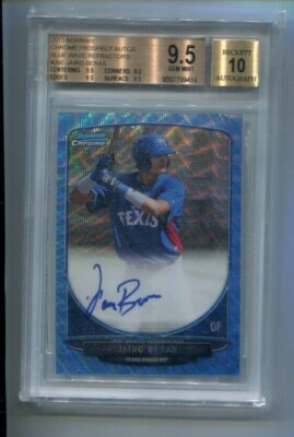 2013 Bowman Chrome - JAIRO BERAS - Blue Wave Autograph #d/50 - RANGERS ...