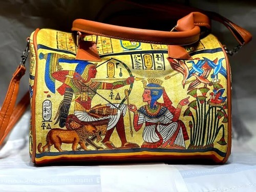 Egyptian Velvet Handbag with Leather Strap – 30x20cm – Unique Ancient ...
