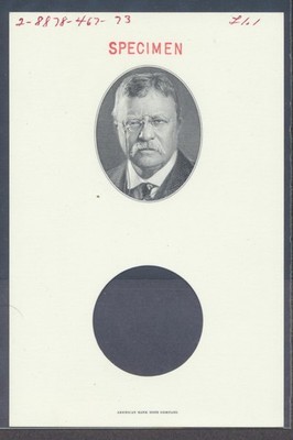 American Bank Note Co card President Theodore Roosevelt specimen VF | eBay