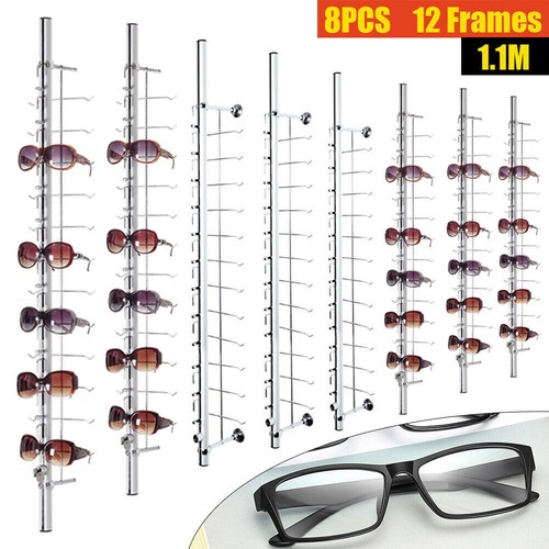 8PCS Eyeglasses Storage Rack Hold 12 Frames Optical Frames Display Rod ...