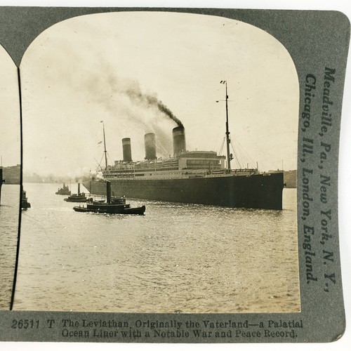 USS Leviathan ID-1326 Ship Stereoview 1920s SS Vaterland WW1 Ocean ...