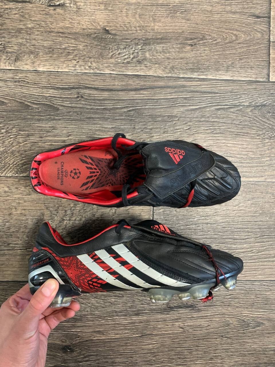 vintage adidas predator cleats 2009 black/red leather uk 12 us 12,5 eu ...