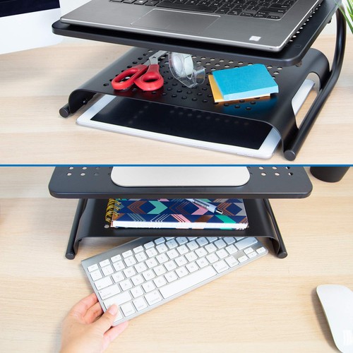 Mount-It! 2 Tier Desk Organizer Riser | Computer Monitor Stand with ...