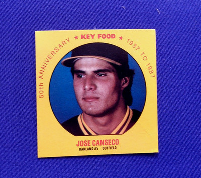 1987 KEY FOOD SUPER RARE UNCUT SQUARE PROOF JOSE CANSECO A'S OAKLAND | eBay