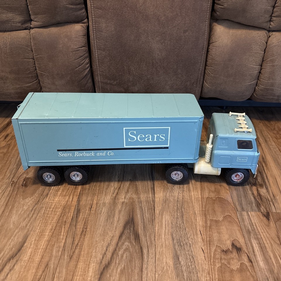 Vintage ERTL TOY Semi Truck w/Trailer Sears Roebuck pressed steel 70’s ...