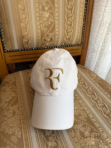 RF ROGER FEDERER WIMBLEDON TROPHY GOLD WHITE CAP HAT SNAPBACK NIKE ...