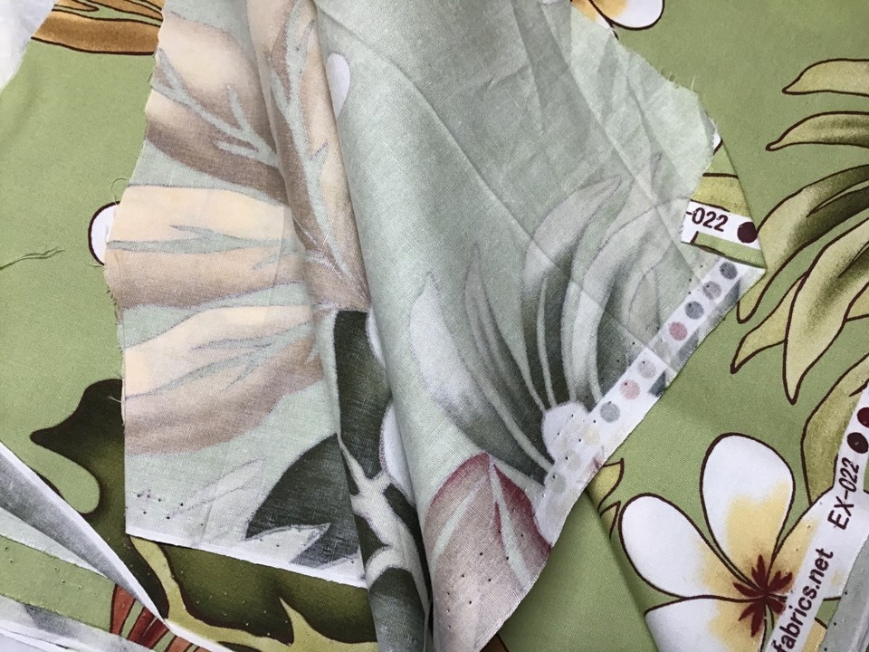 Trendtex Fabric Plumeria Tropical Hawaiian Print 2007 Approx 2.5 yards ...