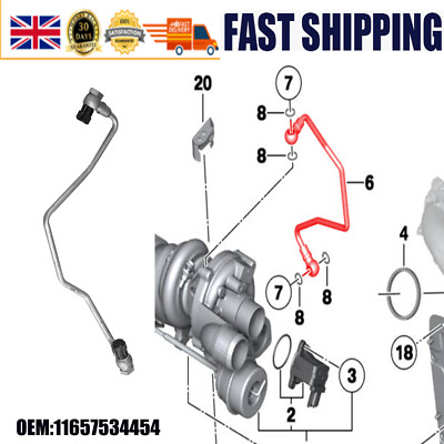 Turbocharger Oil Feed Pipe with Banjo Bolts for Mini R55 - R61 ...