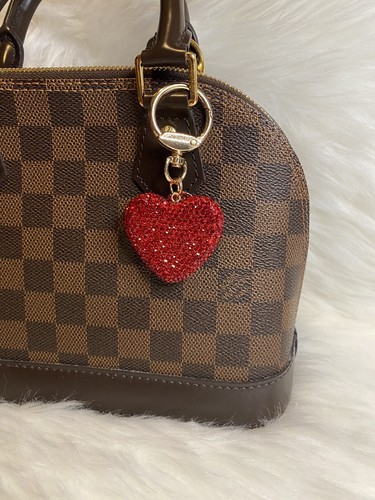 Red Heart Keychain Bag Charm Bling RHINESTONE SPARKLE Keychain Purse ...