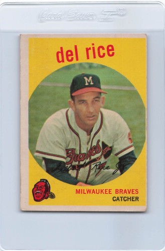 1959 Topps #104 Del Rice Braves VG/EX *6659 | eBay