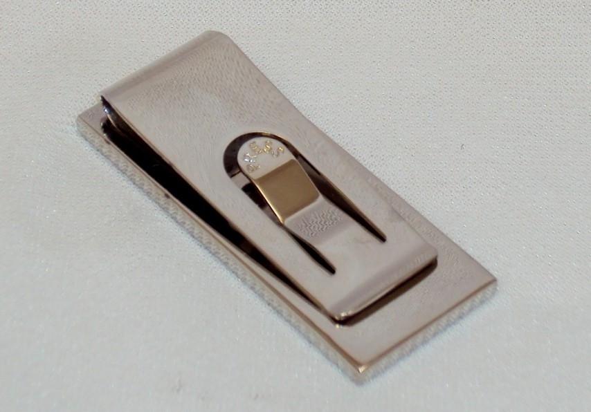 Money Clip Polished Stainless Steel Diagonal Lines Contemporary Art NEW ...