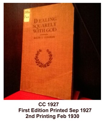 Dealing Squarely with God :A Stewardship Primer ~ Ralph Spaulding Cushman cc1927 | eBay