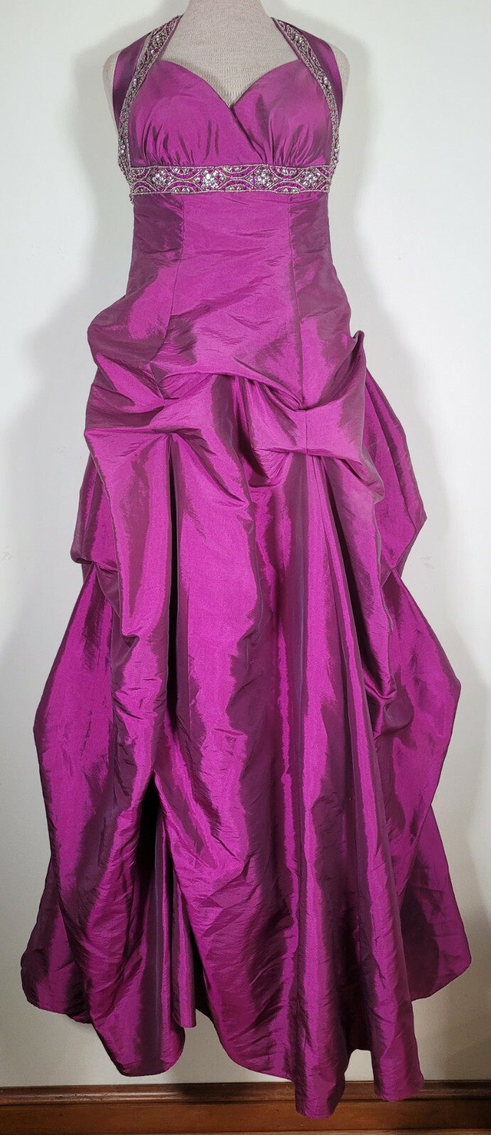 City Triangles Formal Dress Long Purple Halter Sequin… - Gem