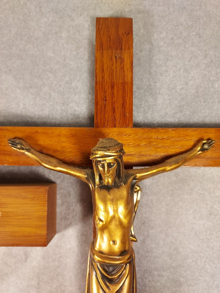 Antique 1940s Catholic Divinity Sick Call 'Last Rites' Crucifix Cross w ...