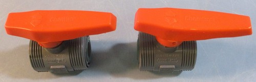 (Lot of 2) Nibco Chemtrol Tru-Bloc 3/4" Ball Valve 250psi @ 73deg F1970 ...