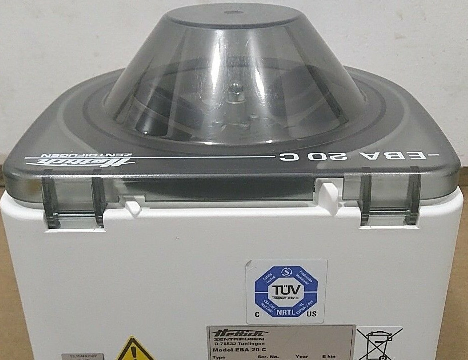 HETTICH ZENTRIFUGEN EBA 20 C 20C CENTRIFUGE E3434 2X30 ML ROTOR ...