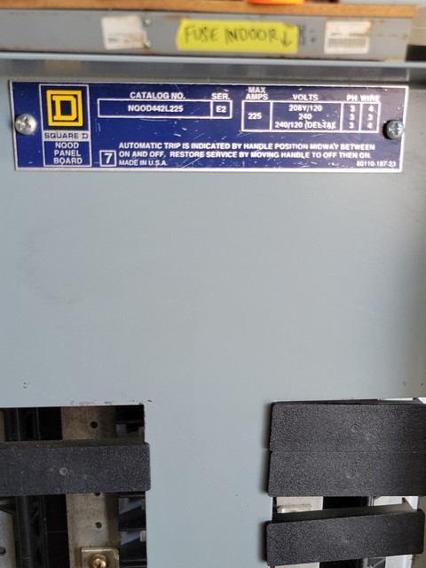 NQODQ2 Square D 225a 225 Amp Main Breaker Panel Board 240 Volt for sale ...