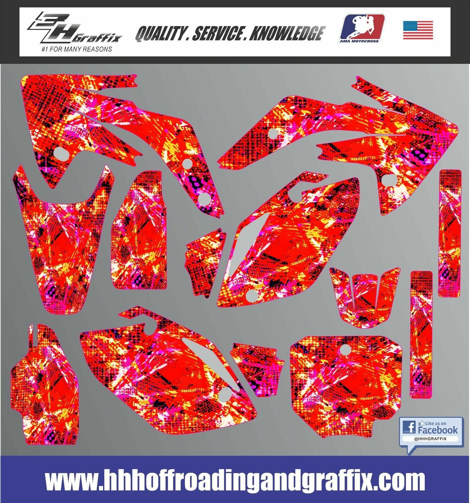 Graphic Kit for 2000-2001 Honda CR125 250 CR 125 CR250 shroud Decal ...