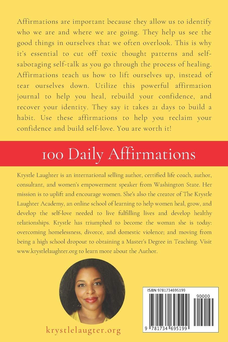 Krystle Laughter Love Yourself First Daily Affirmation Journal for Women (Poche) | eBay