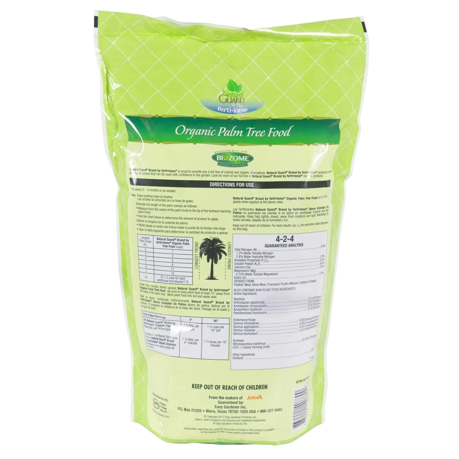 Fertilome Natural Guard Natural and Organic Palm Tree Food 4-2-4, 4lbs ...