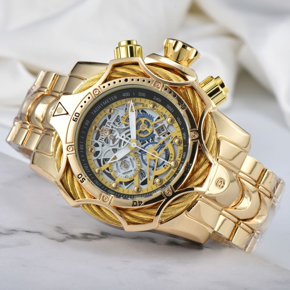 Men's Watch INVICTA Large Dial Steel Belt Sports Quartz Watch | eBay