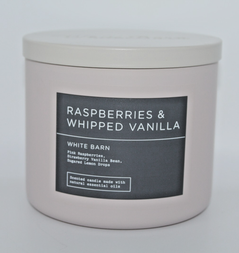 White Barn RASPBERRIES and WHIPPED VANILLA Candle 3 Wick 14.5 oz Bath ...