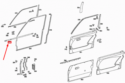 MERCEDES-BENZ S W116 Front Right Door Garnish Moulding A1167200280 NEW ...