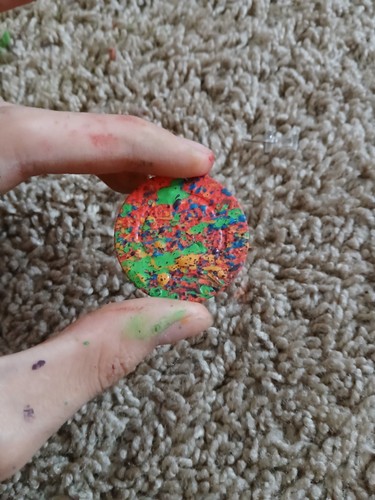 Homemade abstract art on fake poker chip | eBay