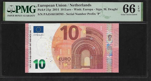 European Union - Netherlands 10 Euro 2014 PMG 66 EPQ UNC Serial Prefix ...