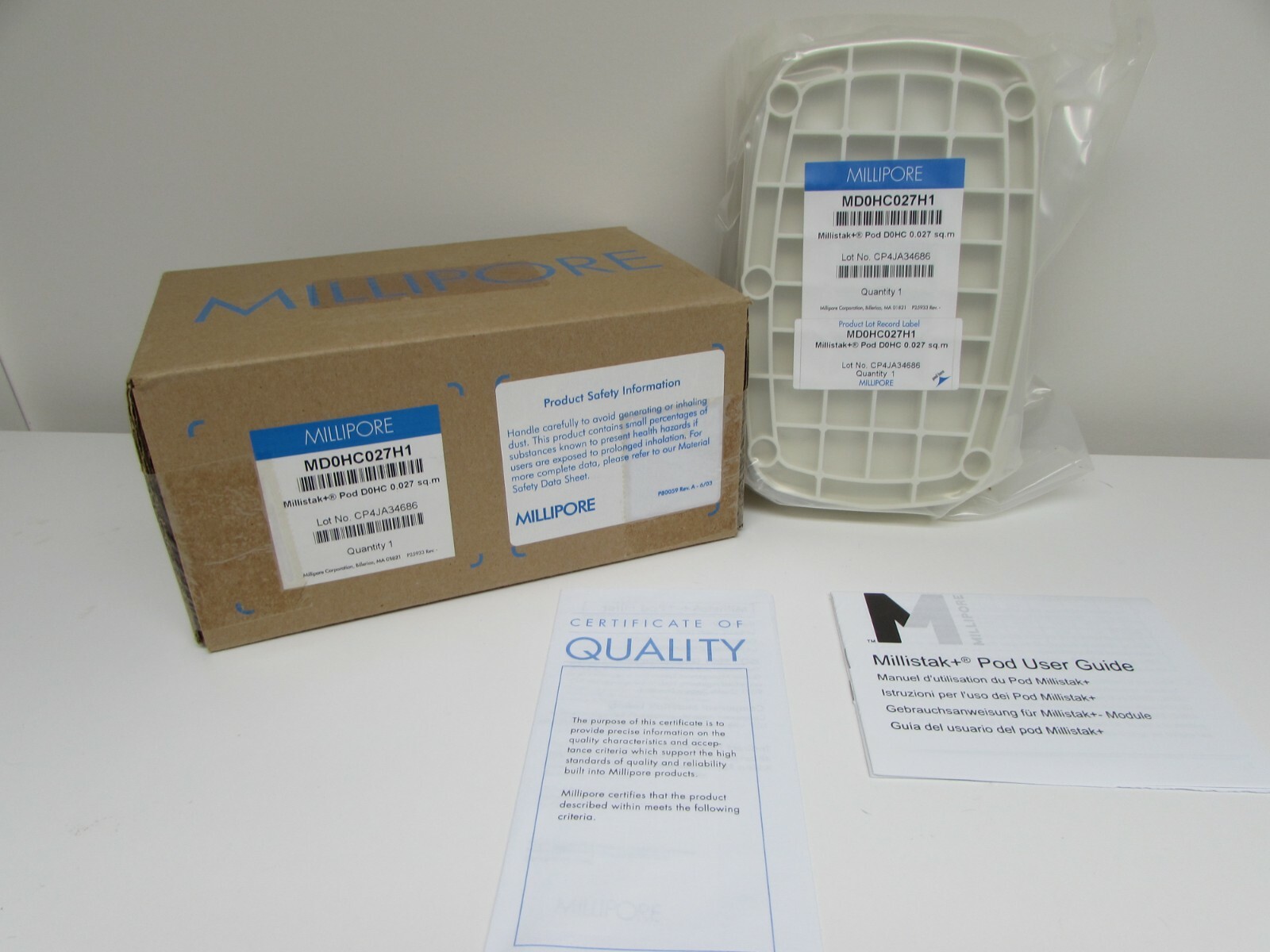 Millipore Millistak+ Pod D0HC depth filter, 0.054 sq. m, for fluid ...