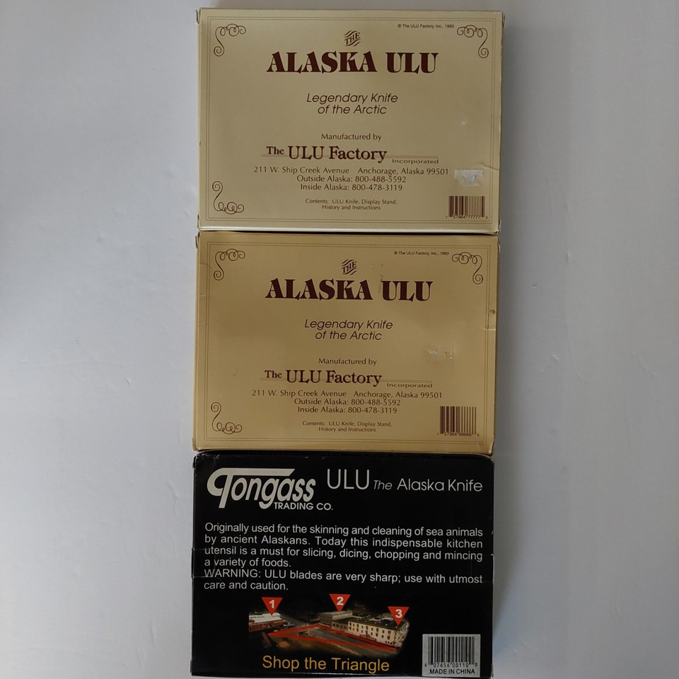 Lot of 3 Alaskan ULU Knives By Tongass Trading Company & The ULU ...