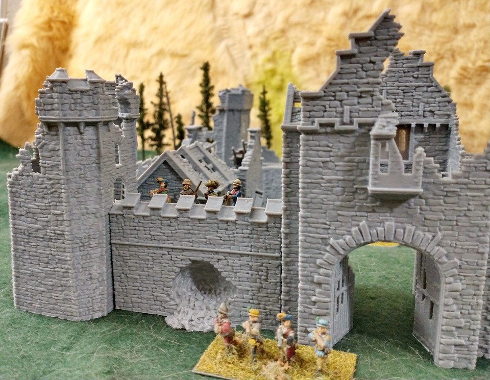 Grimdale Ruined Border Fort Modular Castle 15mm Terrain DBM DBA Black ...